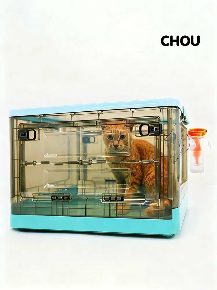 Камера для оксигенации кошек, мелких собак, переносная кислородная клетка для домашних животных, Изготовлен из ПВХ, складной