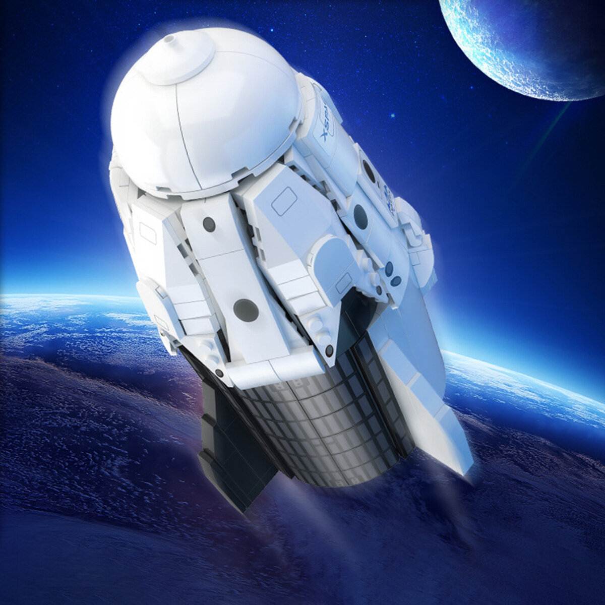 Космический корабль из конструктора( 850 деталей)DIY сборка игрушек, Интересные домашние аксессуары, подарок для мальчика