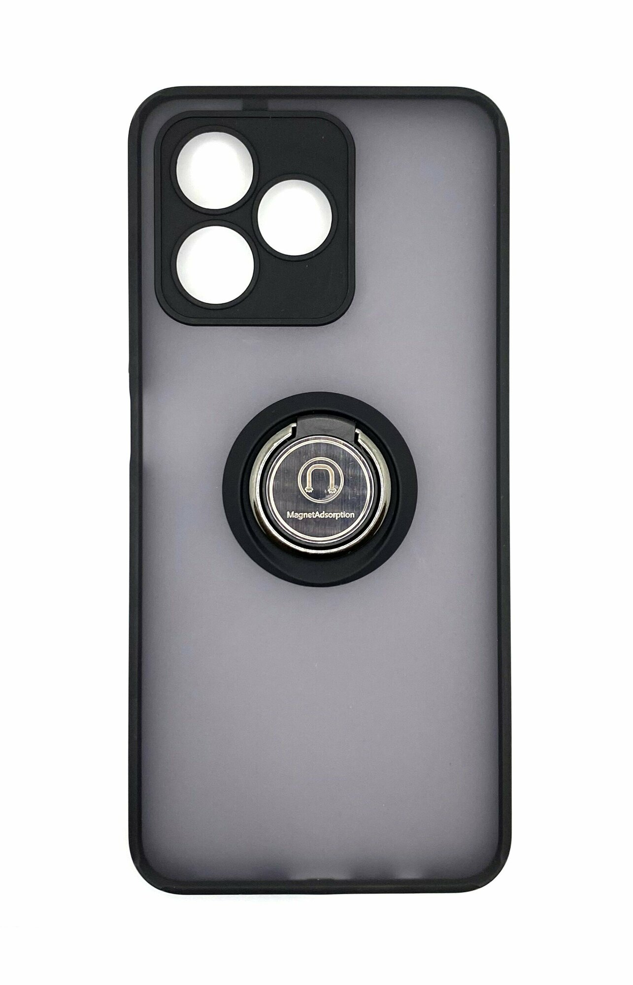 Брони чехол для Realme C53, противоударный, с кольцом-подставкой, металлическая пластина