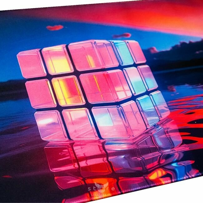 Мат для спидкубинга CCCSTORE / Куб на водной глади Синий / Коврик для мышки