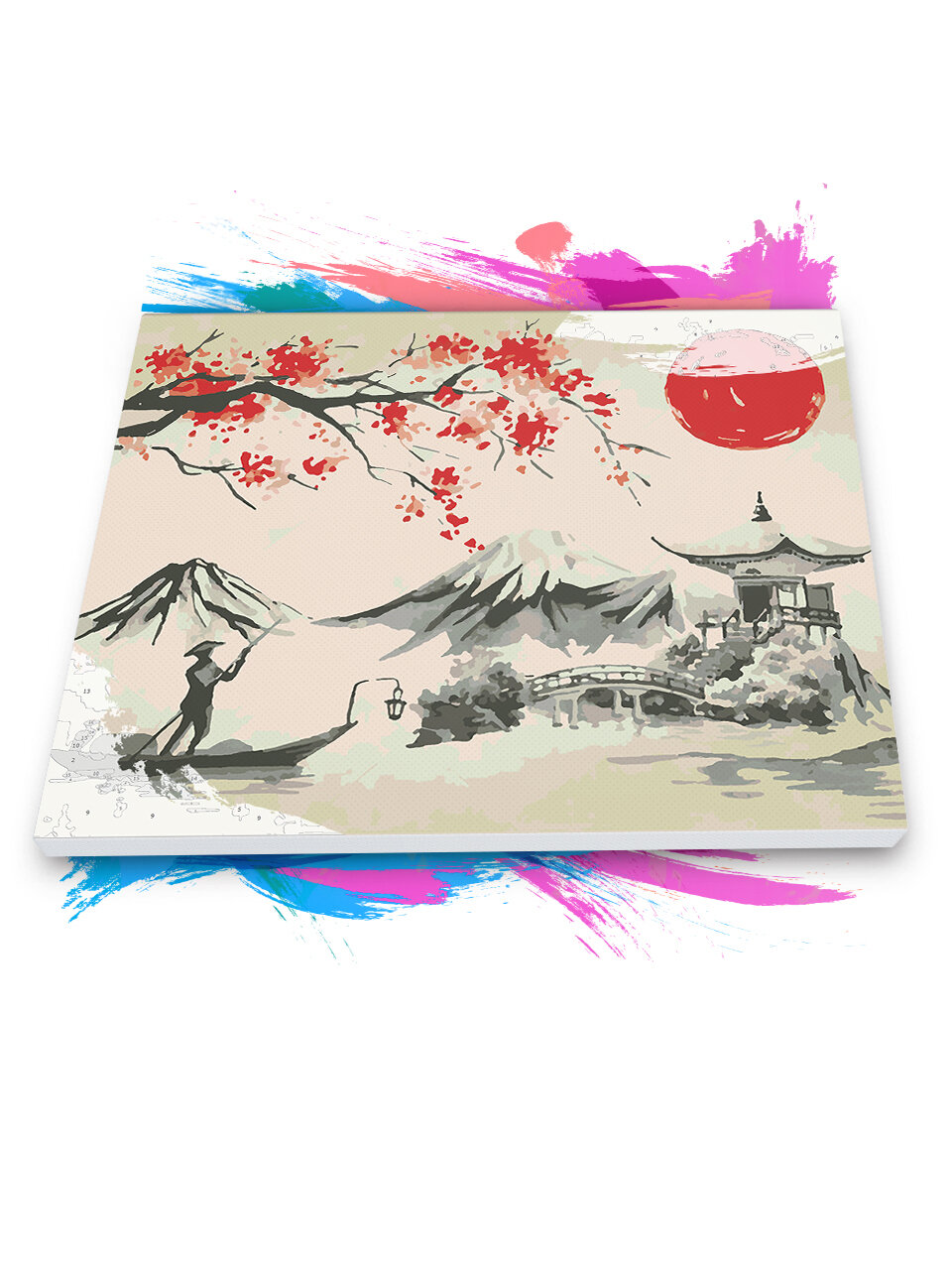 Картина по номерам на холсте Японская живопись - Гора Фудзи, 40 х 50 см