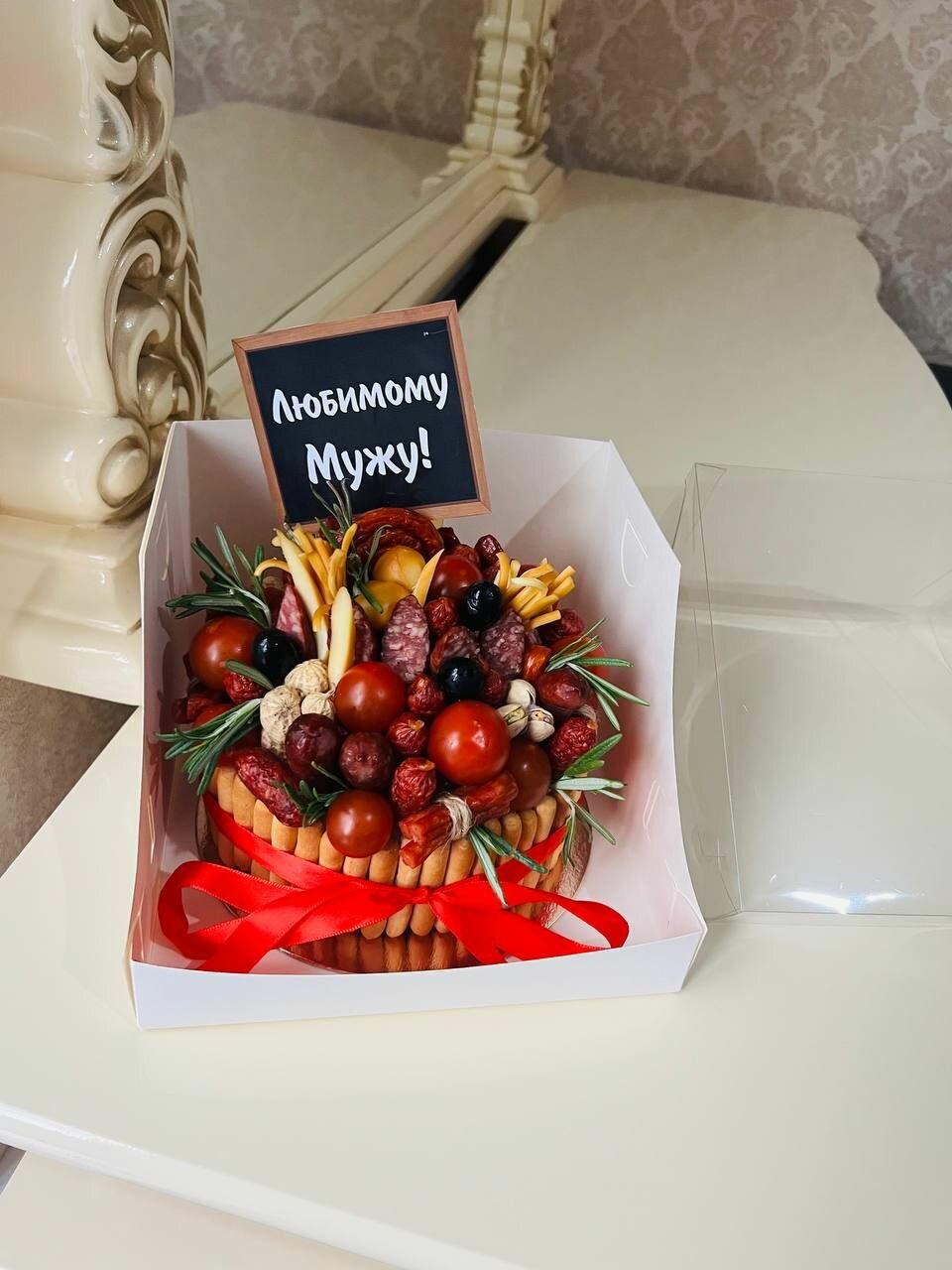 Бенто торт из колбасы / Подарок мужу