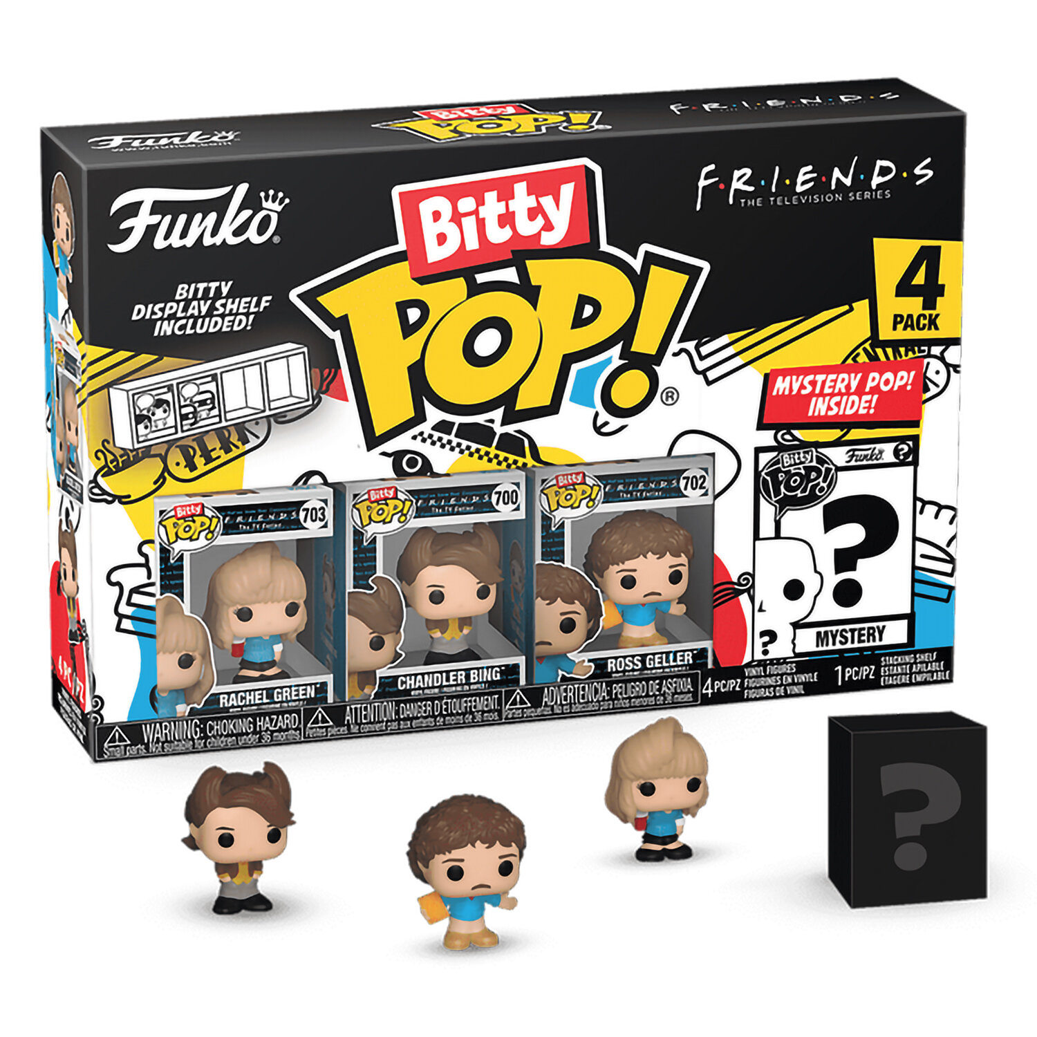 Набор фигурок Funko Bitty POP! Friends S1 Rachel Green+Chandler Bing+Ross Geller+Mystery(1 of 4) 4PK 73048