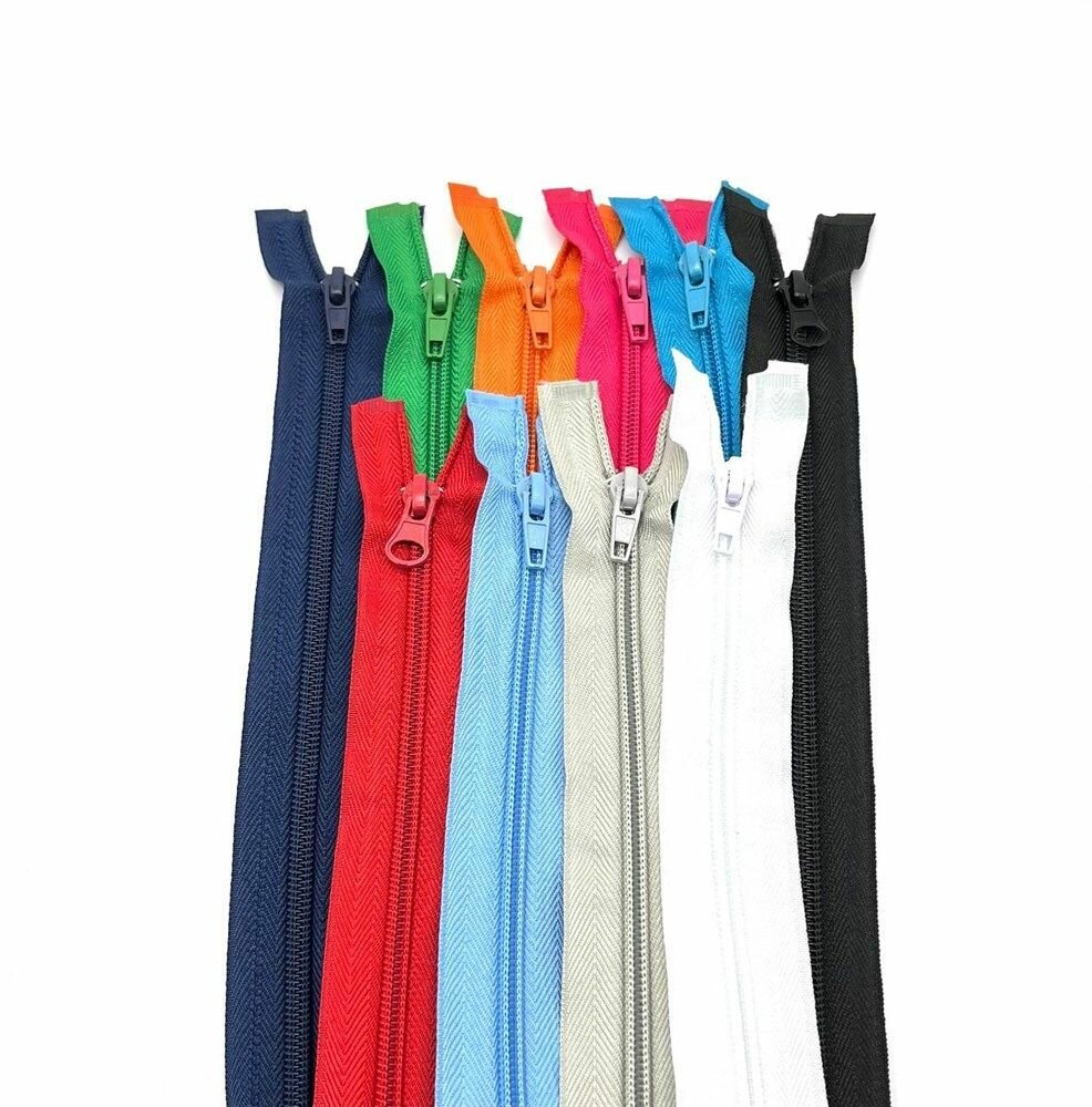 Молния пластиковая спираль №5 ассорти 35см упак.20 шт (10 цветов по 2 шт)