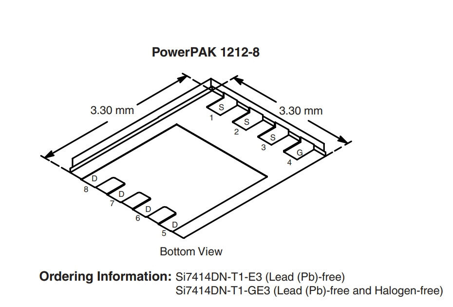 Микросхема Si7414DN-T1-E3 P-Channel MOSFET 60V 5.6A POWERPAK-1212-8