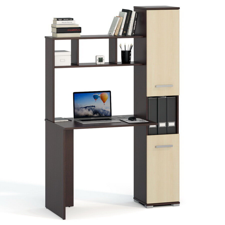 Стол компьютерный Вента-5 правый Венге - Дуб молочный