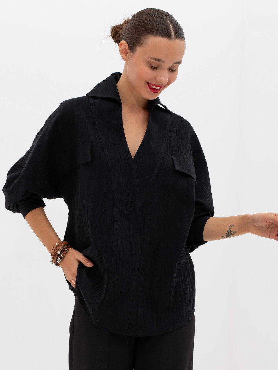 Блуза Блуза оверсайз их хлопка