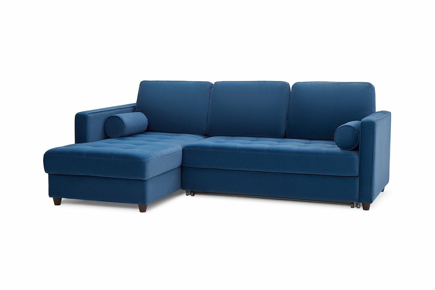 Угловой диван-кровать DREAMART Шеффилд с правым углом, 239х92х165 см, цвет синий