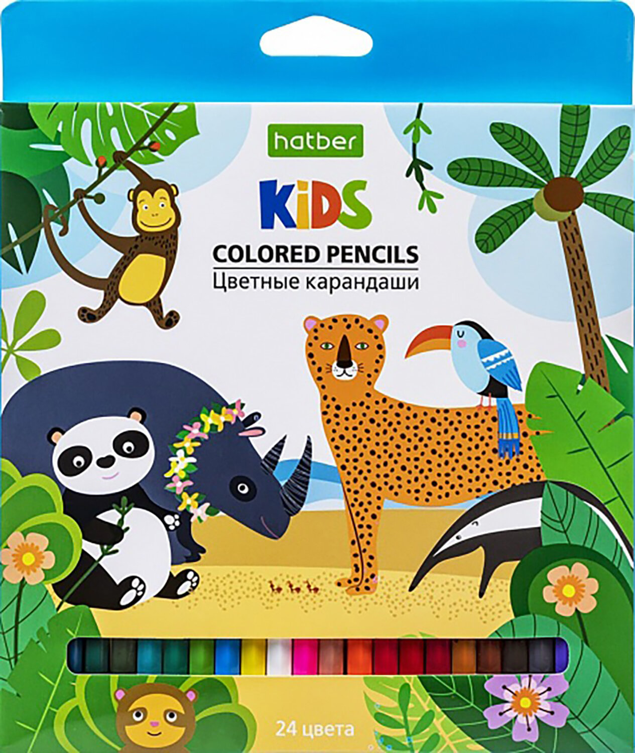 Карандаши цветные Eco Африка, 24 цвета
