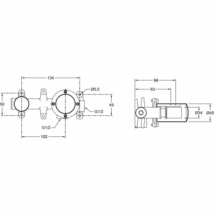 Скрытая часть для встраиваемого смесителя Jacob Delafon Grands Boulecards E28138-CP
