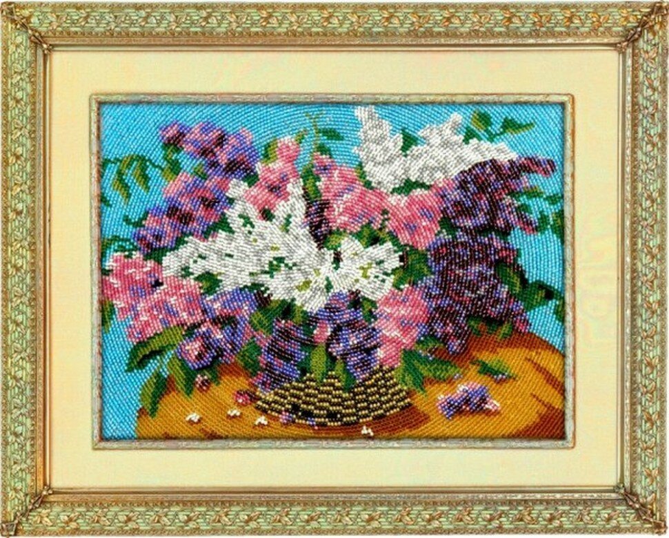 Набор для вышивания Вышиваем бисером #В-57 Сирень, Вышивка бисером, 20 x 27 см