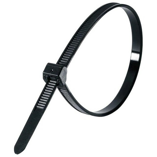 Стяжка кабельная 150х3,6 мм черная, упаковка 100 шт для прокладки кабелей и монтажа