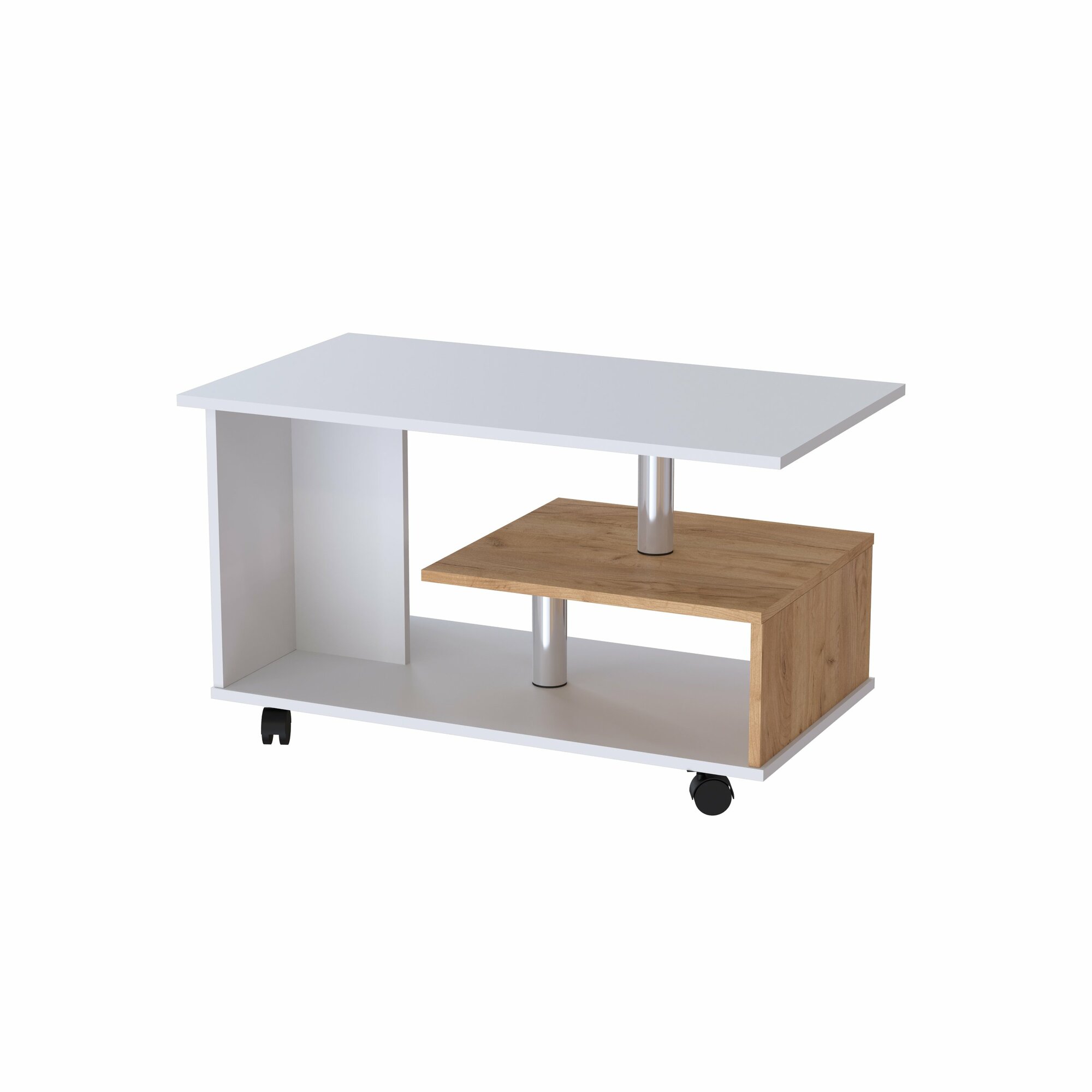 Журнальный стол Консул-5 90х56х50 см, цвет белый/дуб крафт золотой