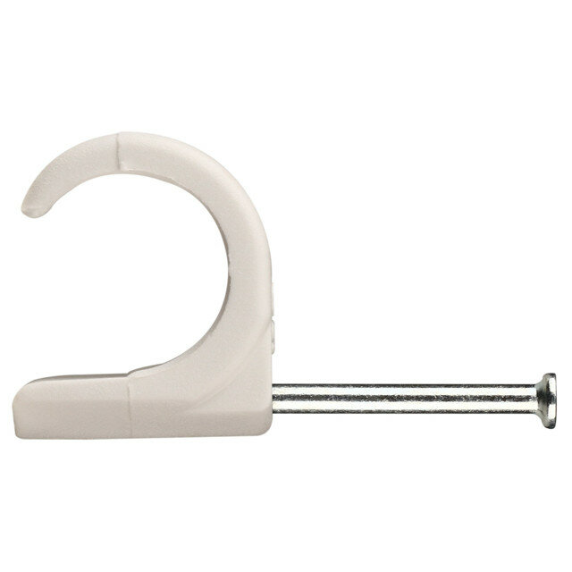 Скоба крепежная SC 8-12 мм белая, набор 25 шт для монтажа и крепления в конструкциях