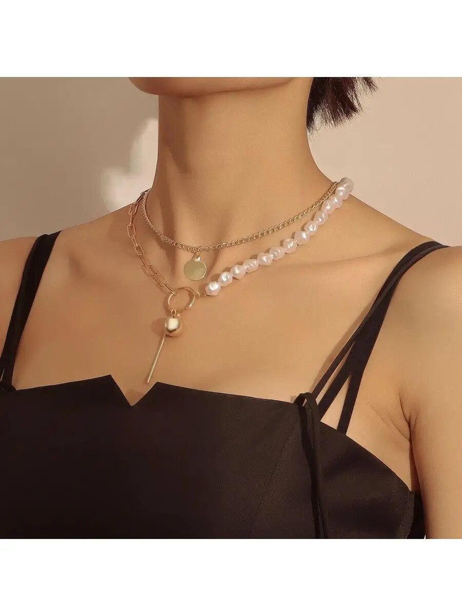 Колье, жемчуг имитация