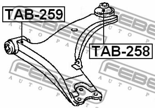 Сайленблок передний переднего рычага Febest TAB259