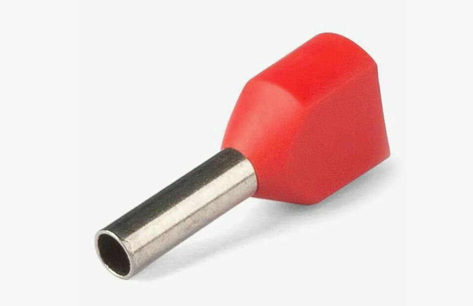 Наконечник штыревой втулочный изолированный Двойной НШВИ 16мм2 (2х16мм2) 100шт