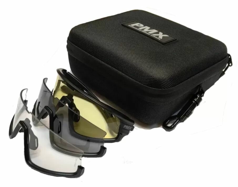 Очки защитные PMX Viewpoint (черная оправа, линзы: прозрачная 96% + серая 23% + желтая 89%)