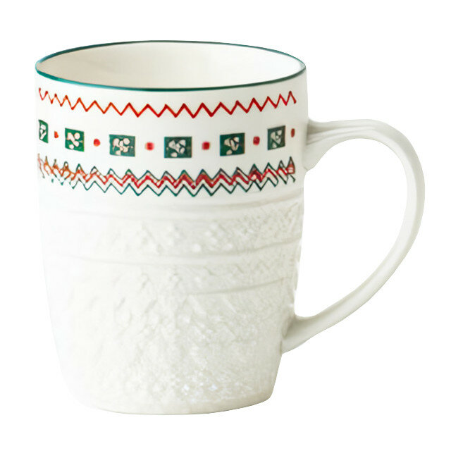 TODELIA кружка костяной фарфор 380мл Зимний уют орнамент для сервировки на столе