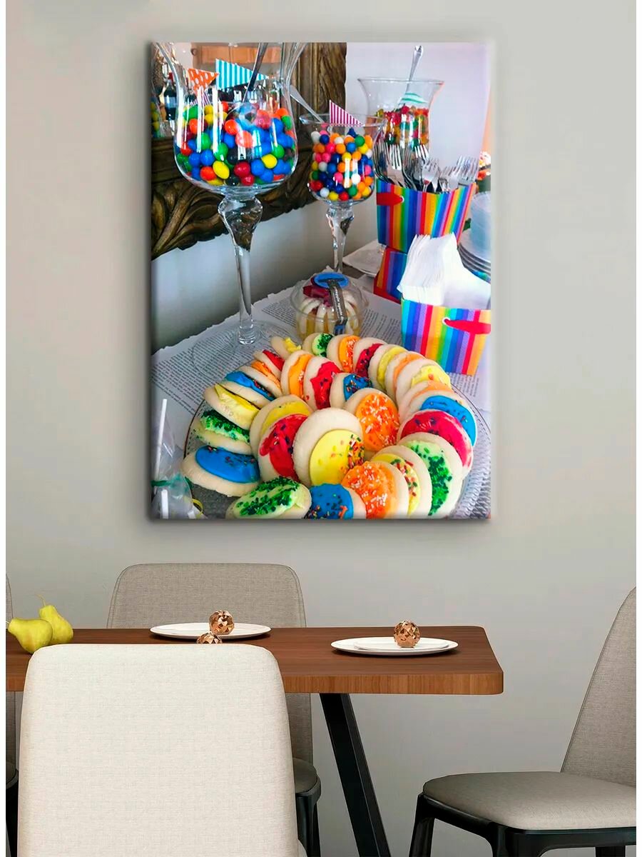 Картина "Вечеринка в стиле радуга" для интерьера 50х70см 1шт