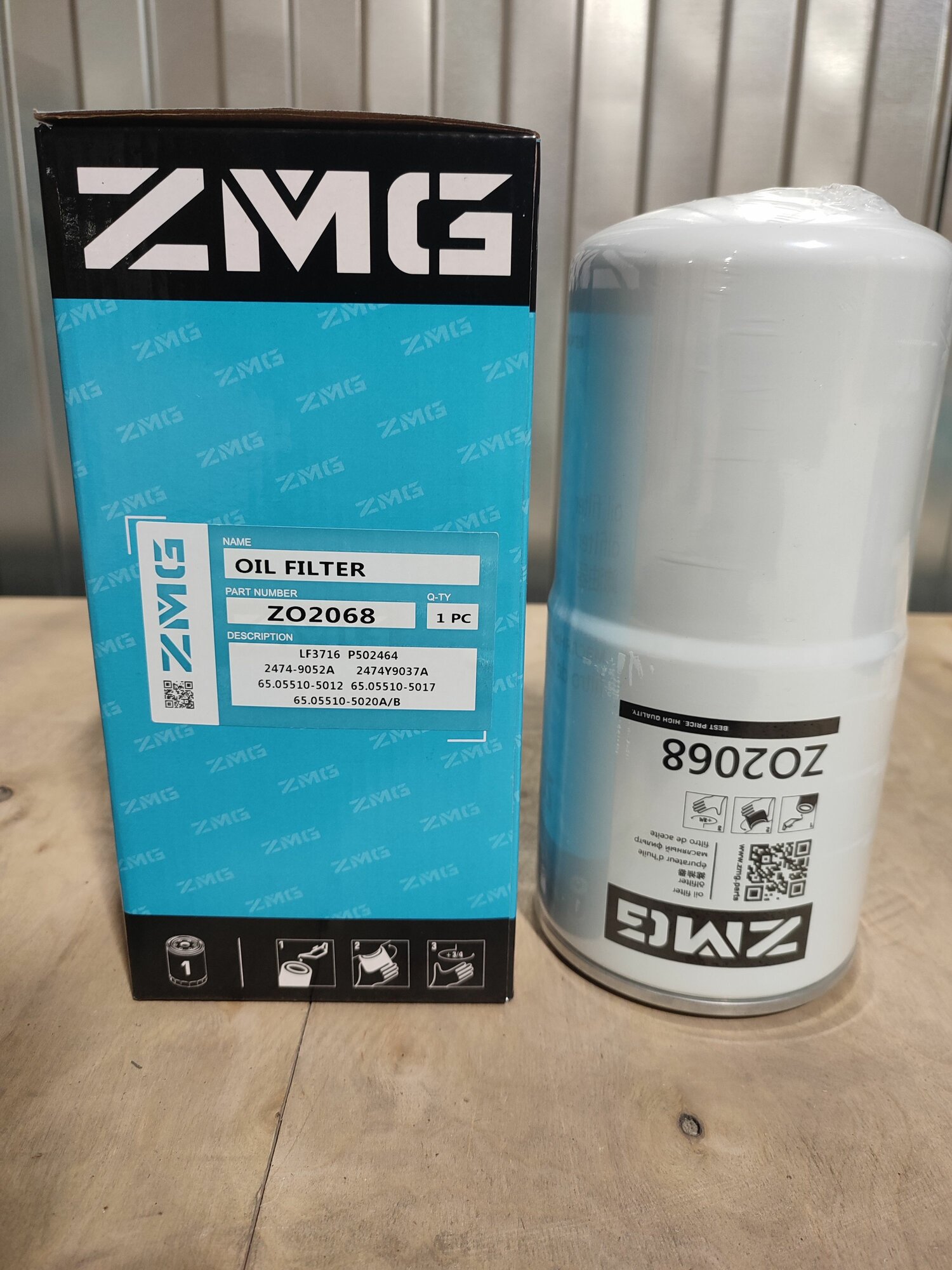 Фильтр масляный ZMG ZO2068 (LF3716; P502464; 2474-9052A; 400508-00006; 65.05510-5020A; ST17211) Daewoo Doosan Sdmo