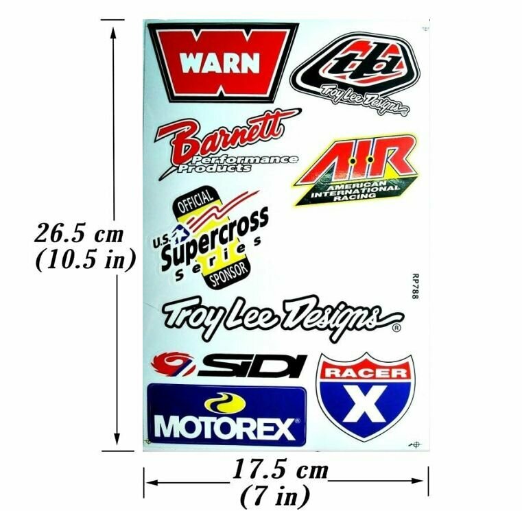 Наклейка на мотоциклы, шлемы 17х26 см