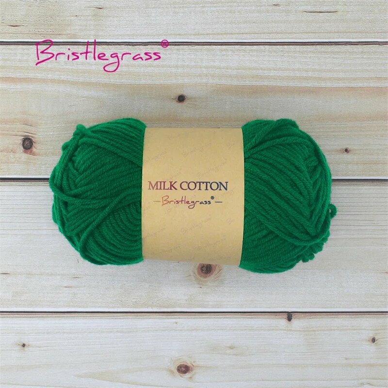 Пряжа Bristlegrass Milk Cotton, зеленый, 50г