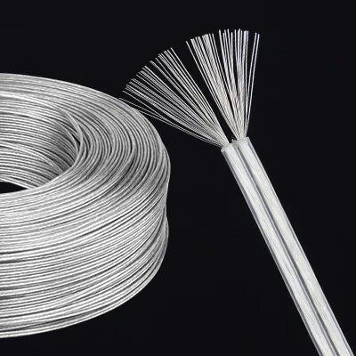 Электрический провод UL2468 30AWG - 16AWG 2-контактный прозрачный 20AWG (0.5mm2), Clear-Clear, 100 meters