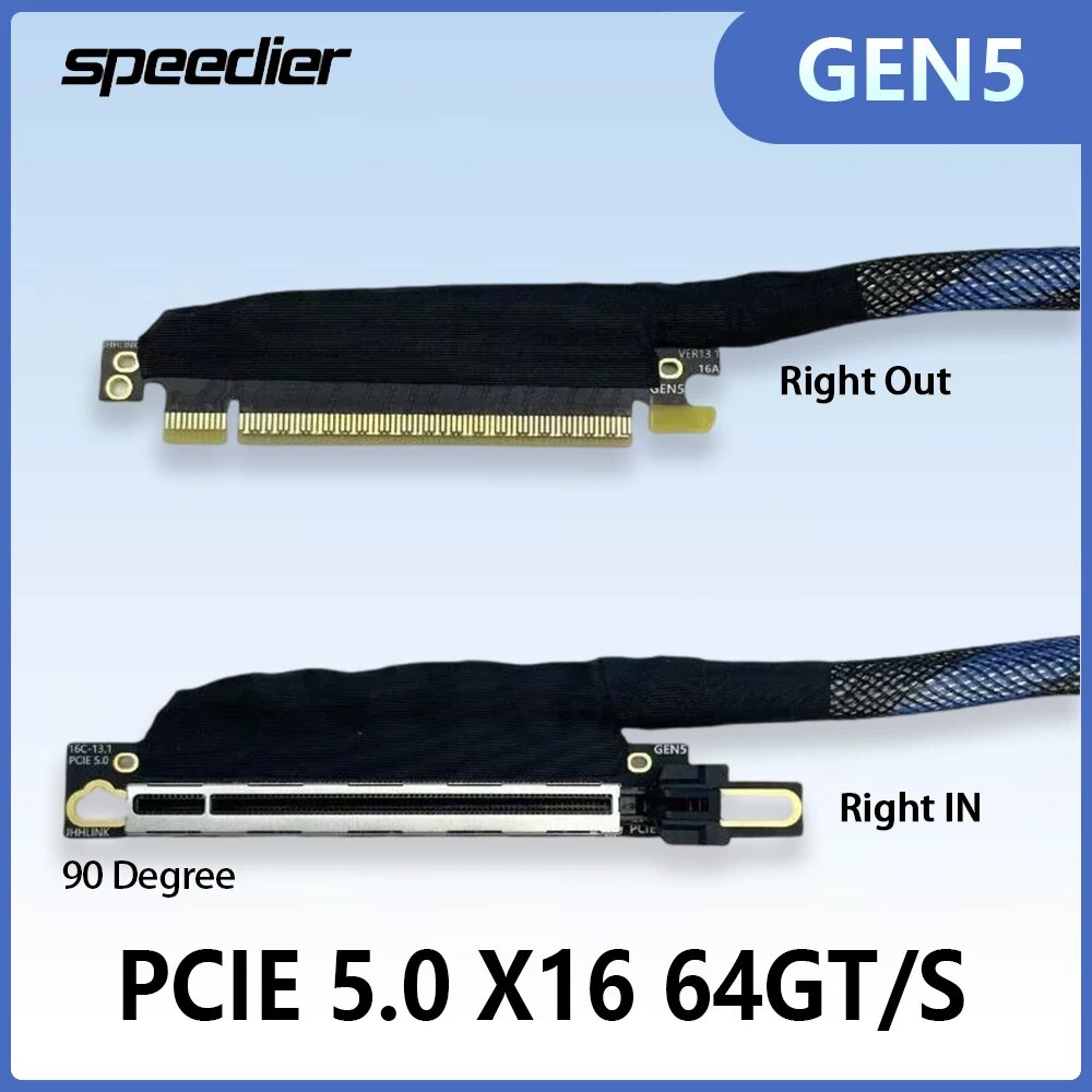 SPEEDIER PCI-E 5.0 X16 Райзер Кабель для RTX5090 60cm