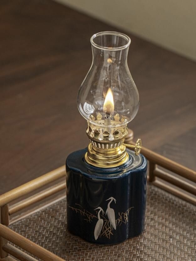 Керосиновая лампа, стекло, Керамический 1 шт,18*7.5 cm