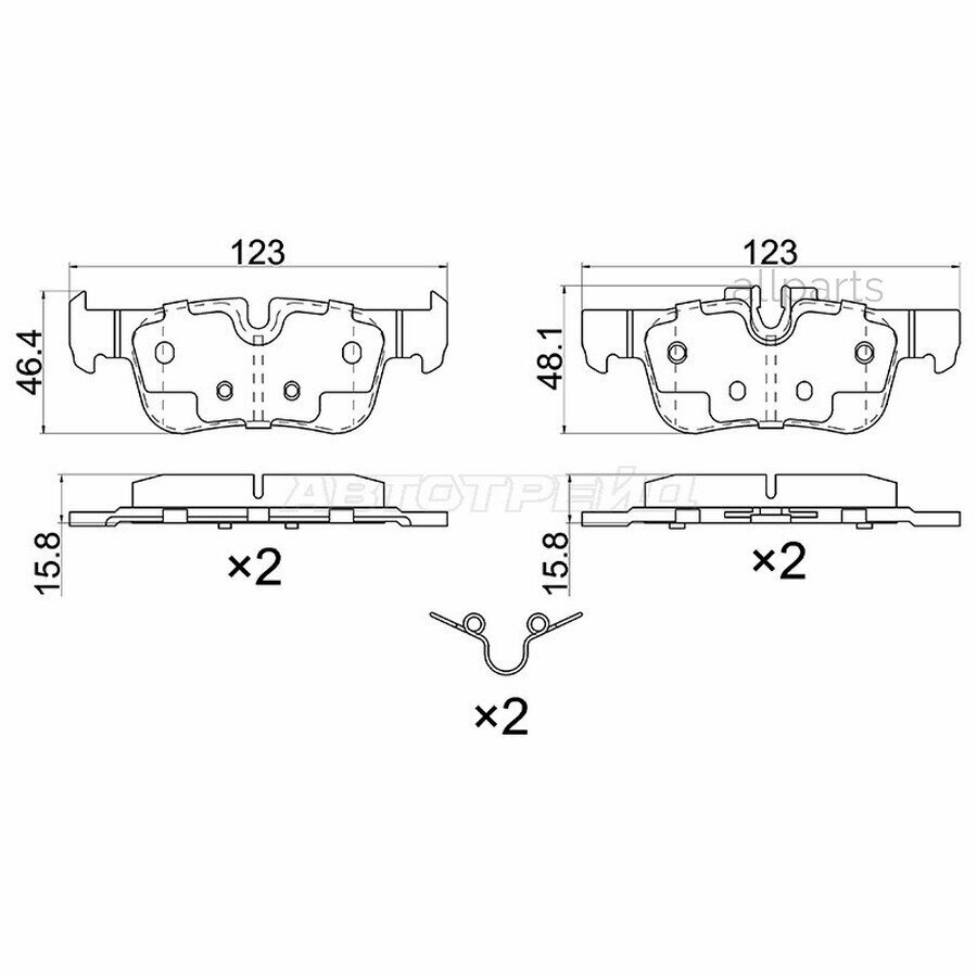 SAT ST-34216859917 Колодки тормозные (Сзади) BMW 1-Series 19- / X1 15-22