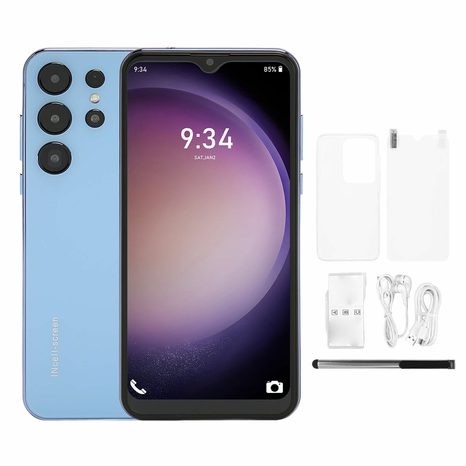 Смартфон S23 Ultra 6.49" со стилусом, 8/64GB, 6800 мАч (Синий)