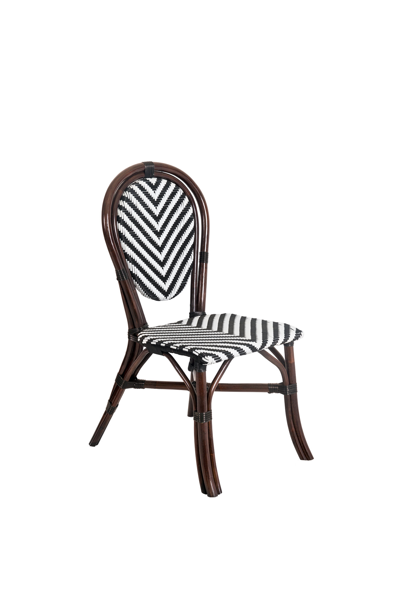 Стул Париж из комбинированного ротанга, цвет темно-коричневый