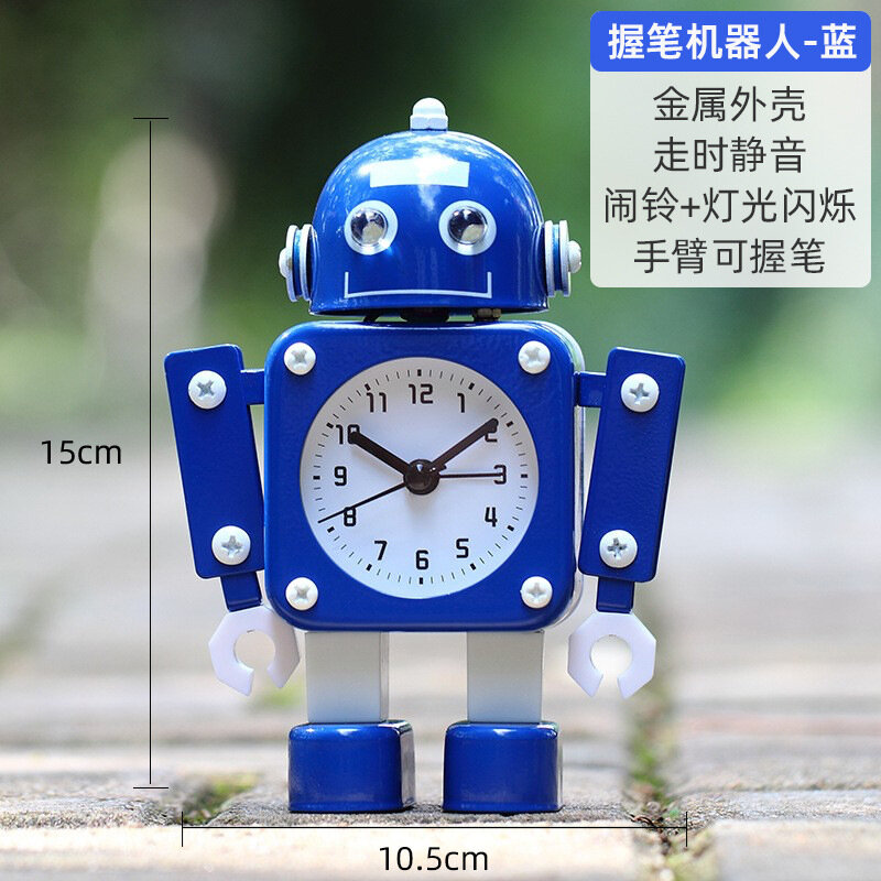 Детские настольные часы с роботом, мультяшные, специальные часы для студентов, бесшумные, для спальни, будильник для мальчиков