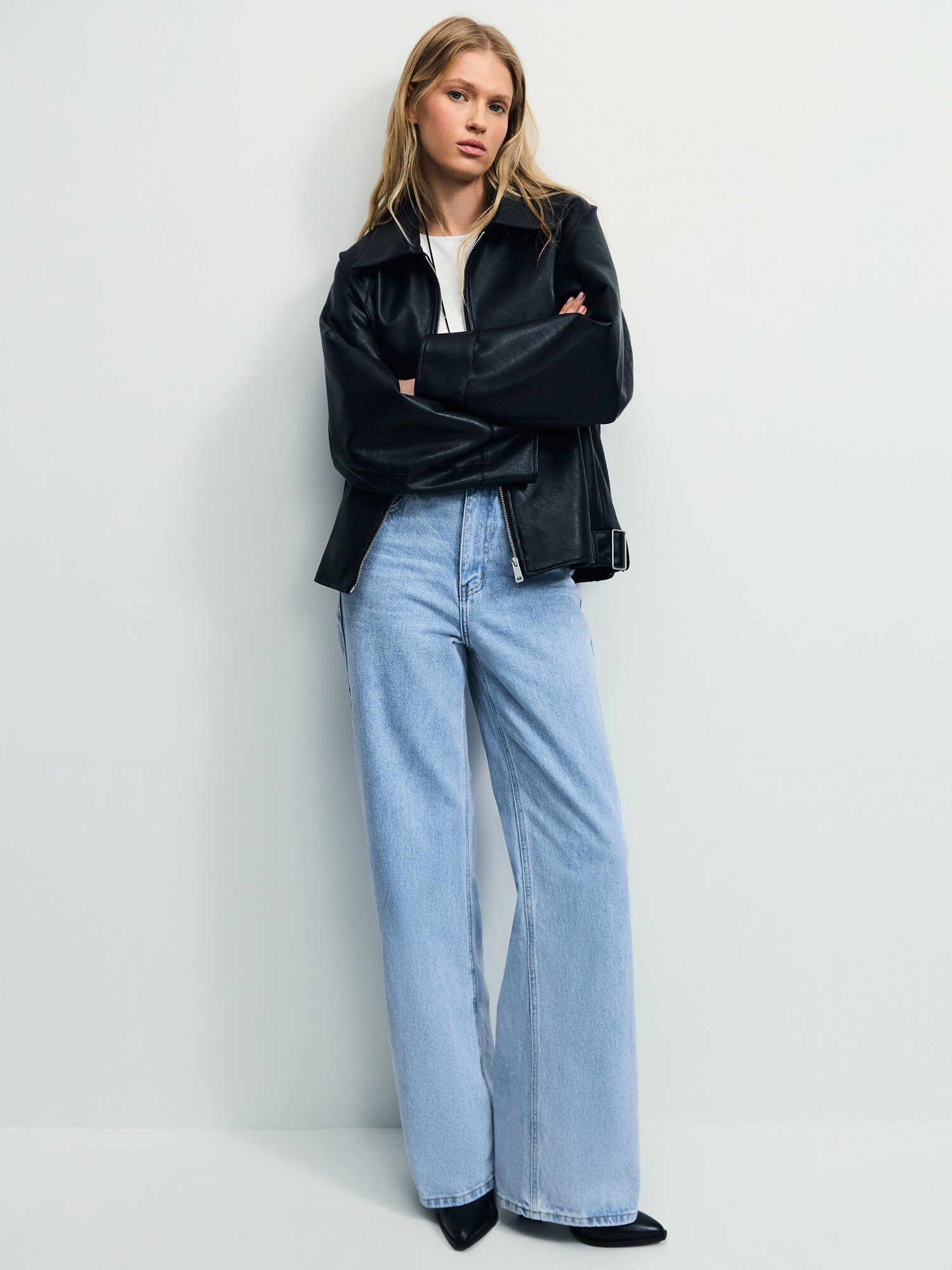 Джинсы широкие wide leg 