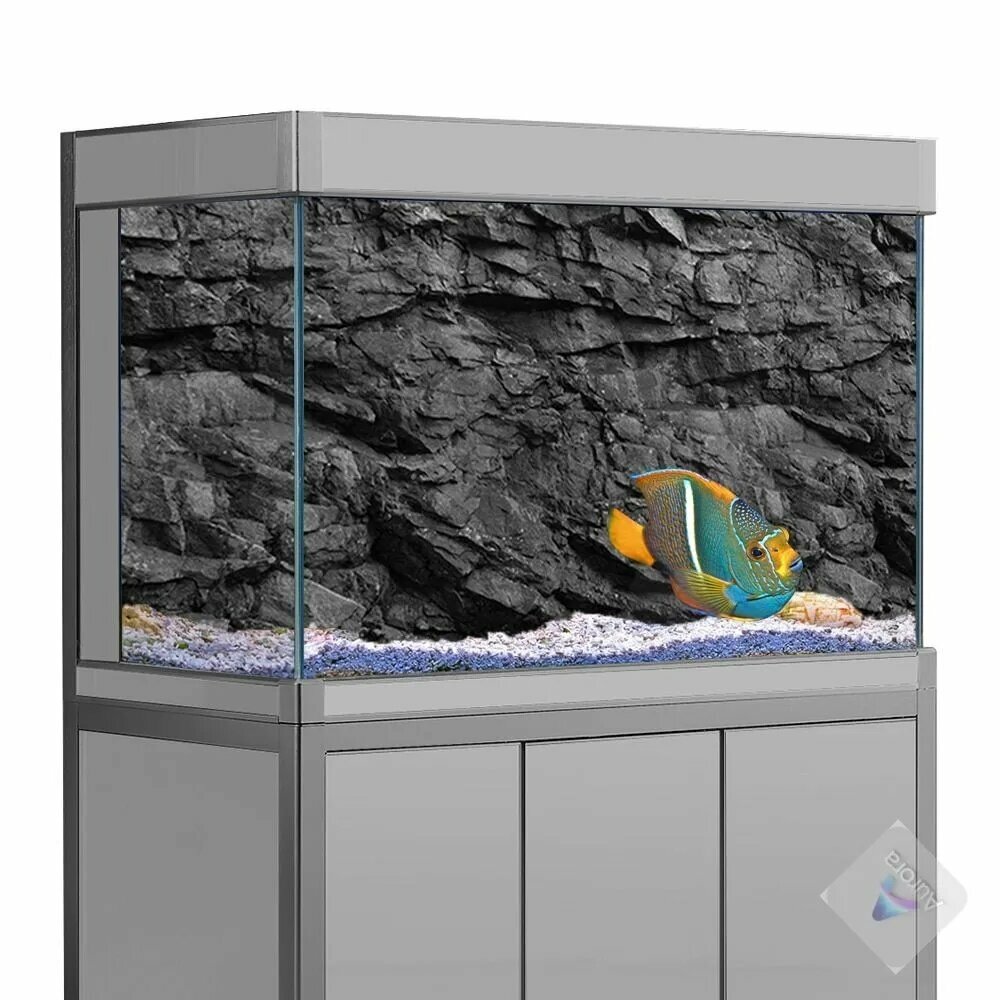 Фон для аквариума Декорации , черная каменная скала 40x60см