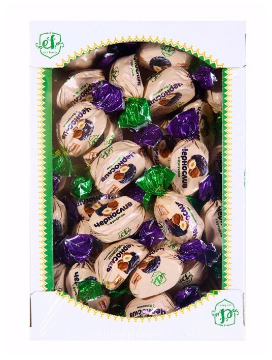 Конфеты шоколадные Чернослив с фундуком EcoFoods 1кг/Набор шоколадных конфет
