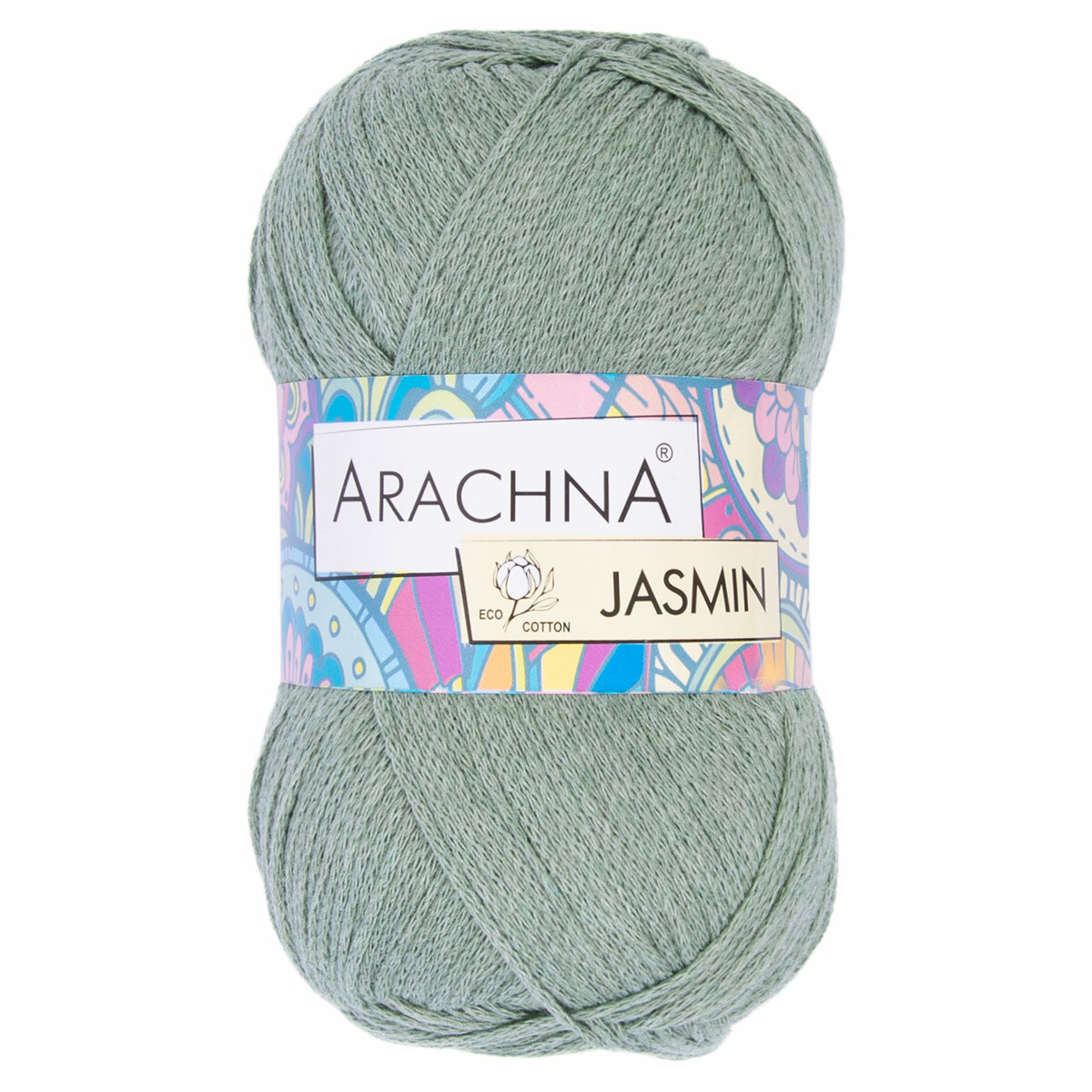 Пряжа ARACHNA "JASMIN" 5 шт. по 100 г 250 м 80% хлопок, 20% полиэстер №133 св. хаки