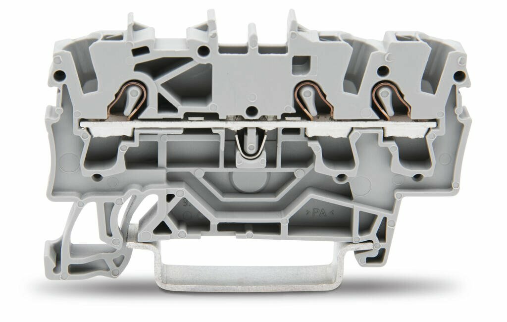 Клемма трехпроводная проходная 0.25-2.5(4)мм. кв. на DIN рейку | код. 2002-1301 | WAGO ( 1шт. )