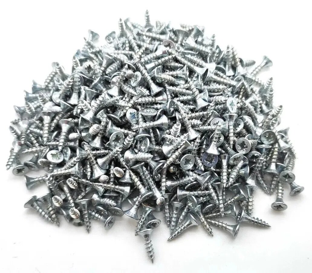 Саморез универсальный потайная головка 3,5x20 белый цинк, 150 штук