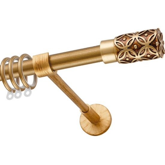 Карниз металлический однорядный Arco Doro DDA Emily Рикамо диаметр 19мм, золото антик, 160 см