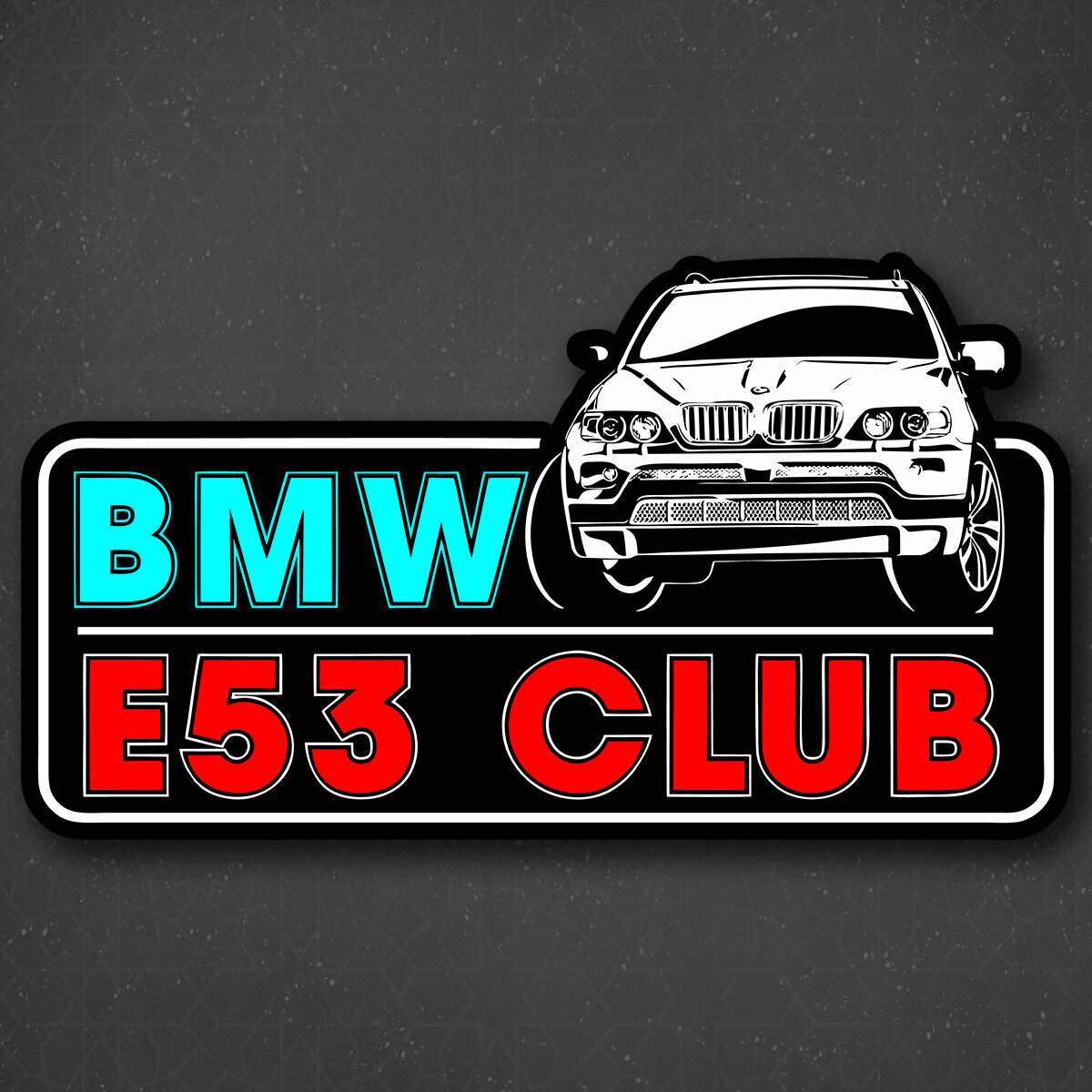 Наклейка на авто "BMW E35 club - БМВ клуб" 24X13 см