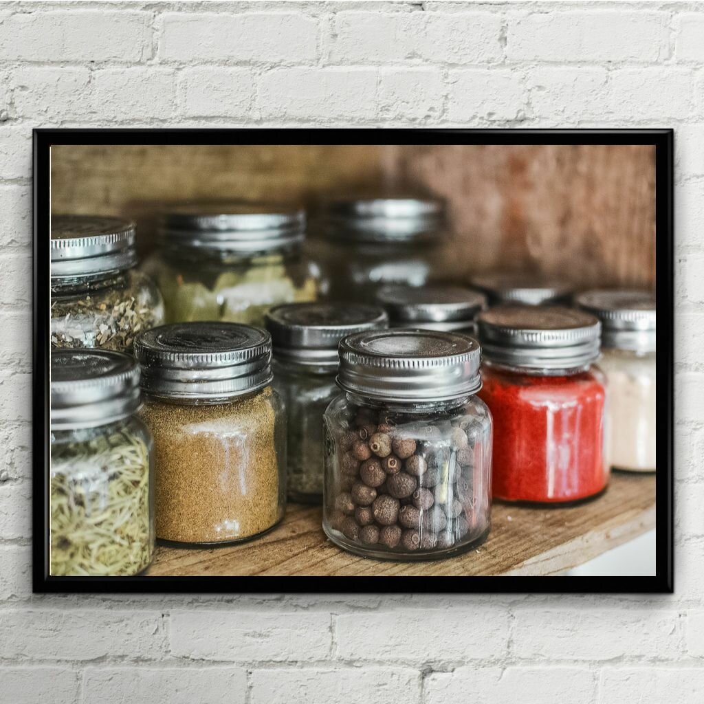 Плакат "Баночки со специями" Cool Eshe из коллекции "Интерьеры на любой вкус", плакат А3