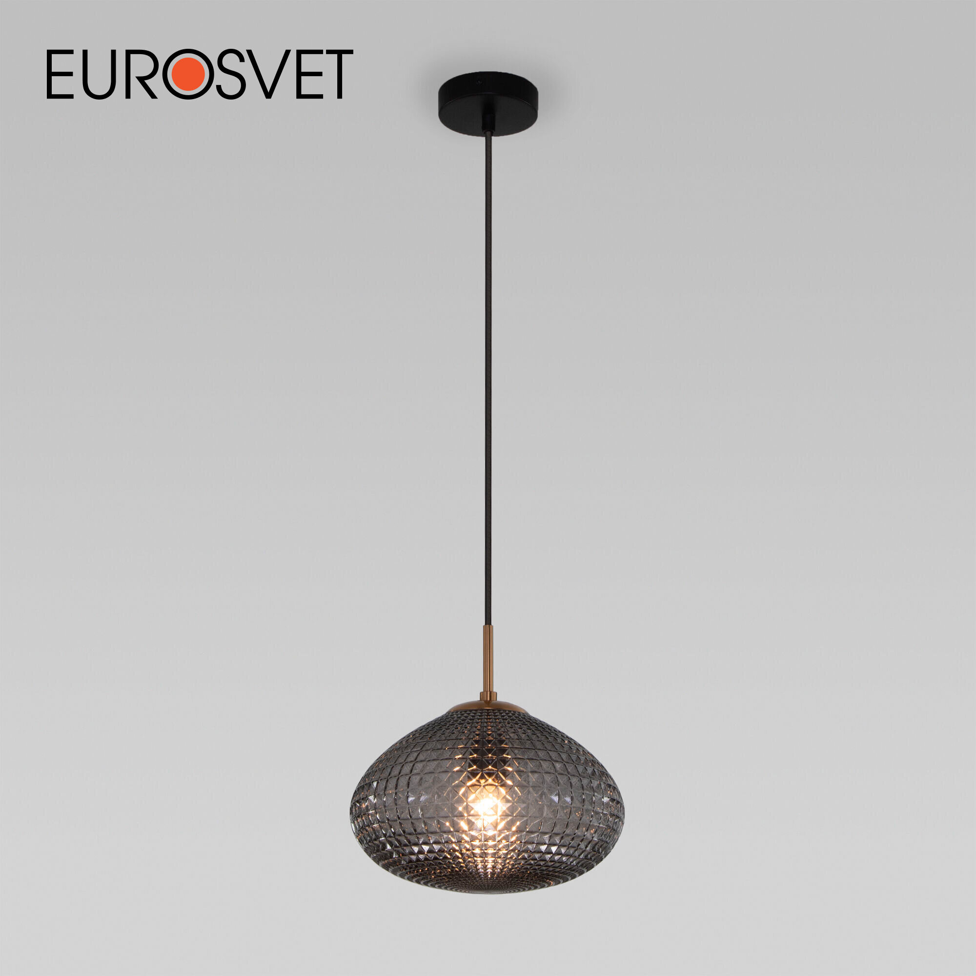 Подвесной светильник Eurosvet Gem 50263/1, E27, 60 Вт, темно-серый