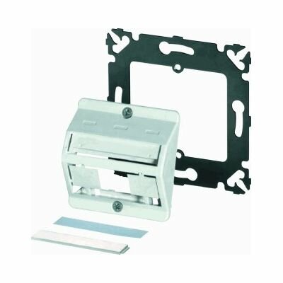 Лицевая панель розеточная AMP , универсальный х 3, скошенная, 50х50, шторки, цвет: белый (2-336613-1)