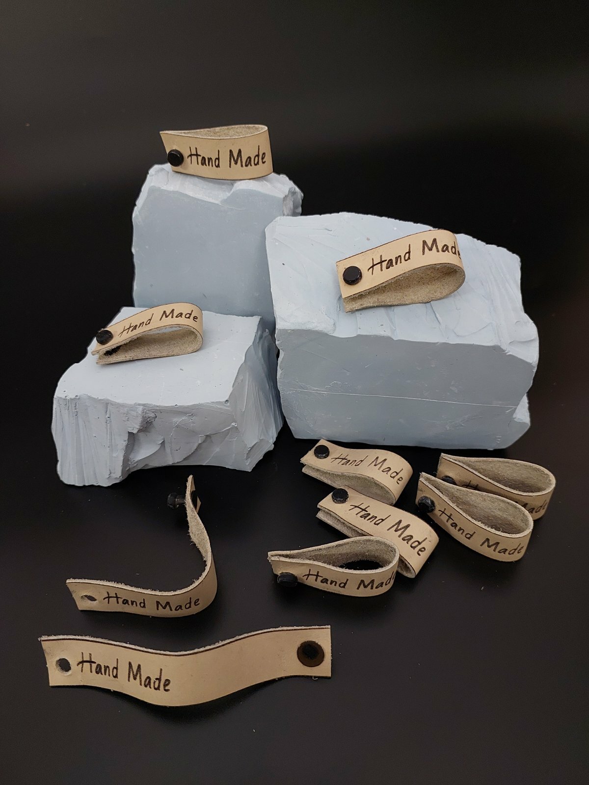 Бирка для рукоделия кожаная Hand Made, Бежевый