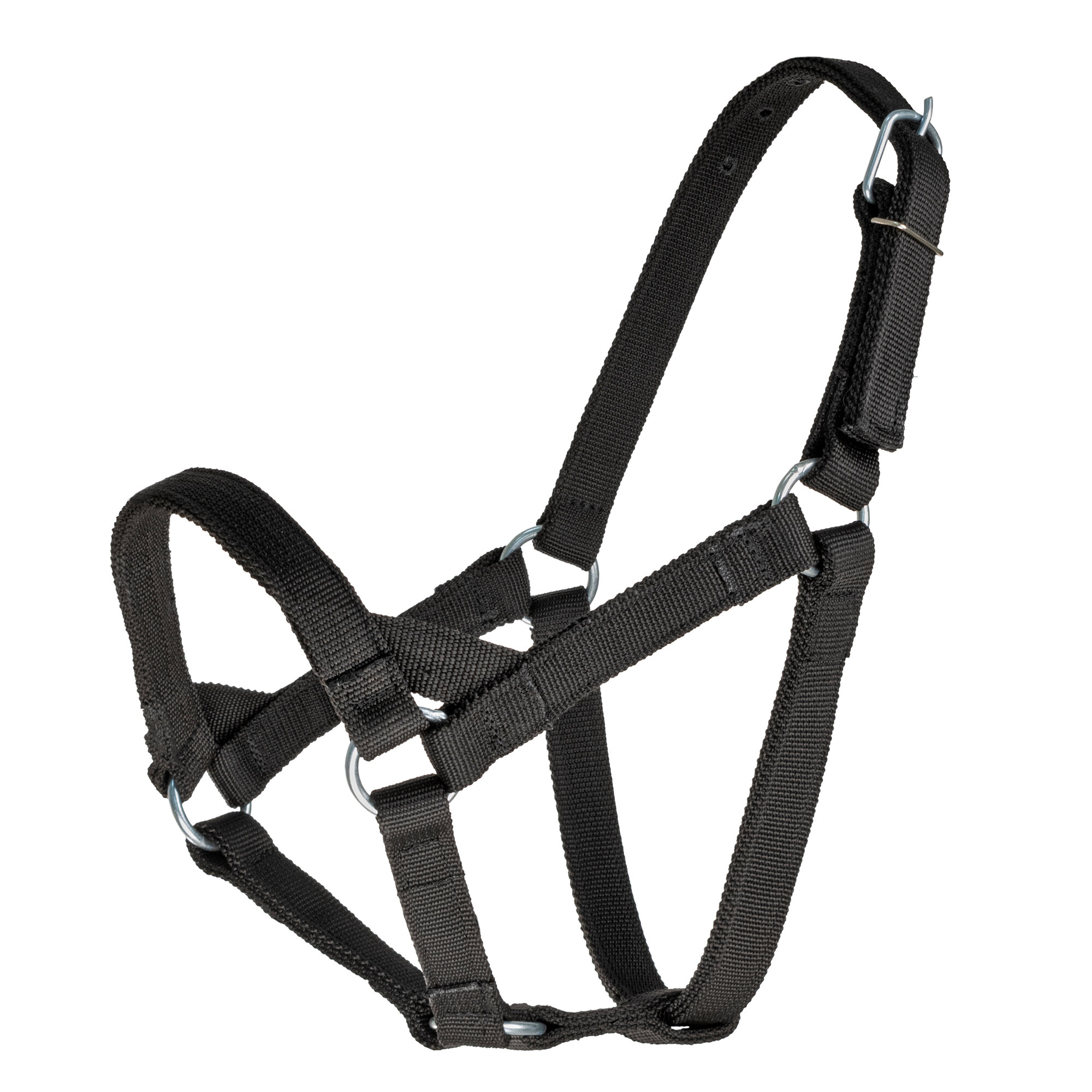 Недоуздок для лошадей капроновый тройной, недоуздок черный REITER 30 мм