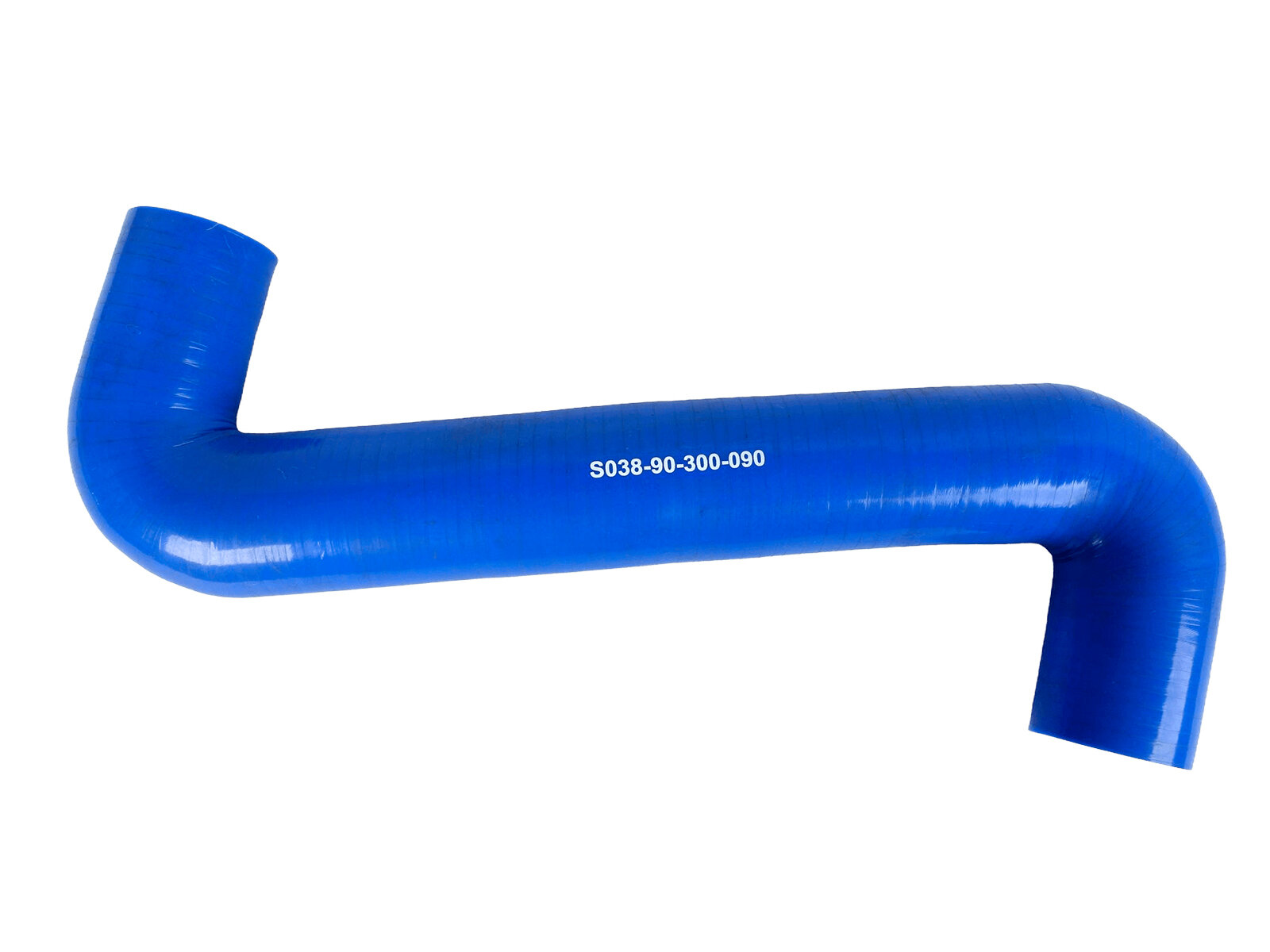 Патрубок d-38мм 90х90мм S-образный синий 70 градусов