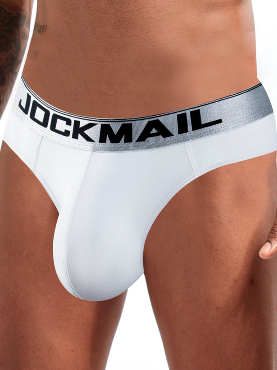 Мужские трусы тонги белые JOCKMAIL JM1029-1 XXL (52)