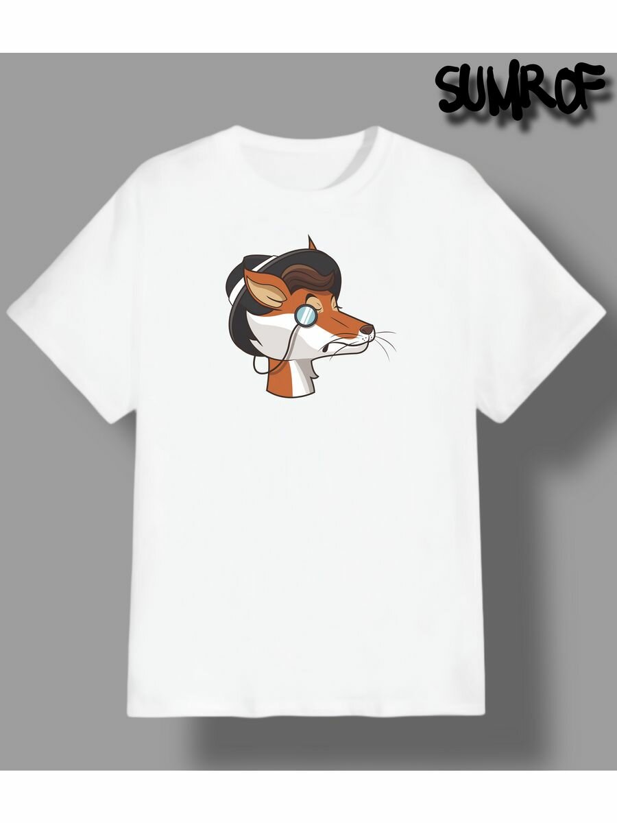 Футболка лиса в шляпе